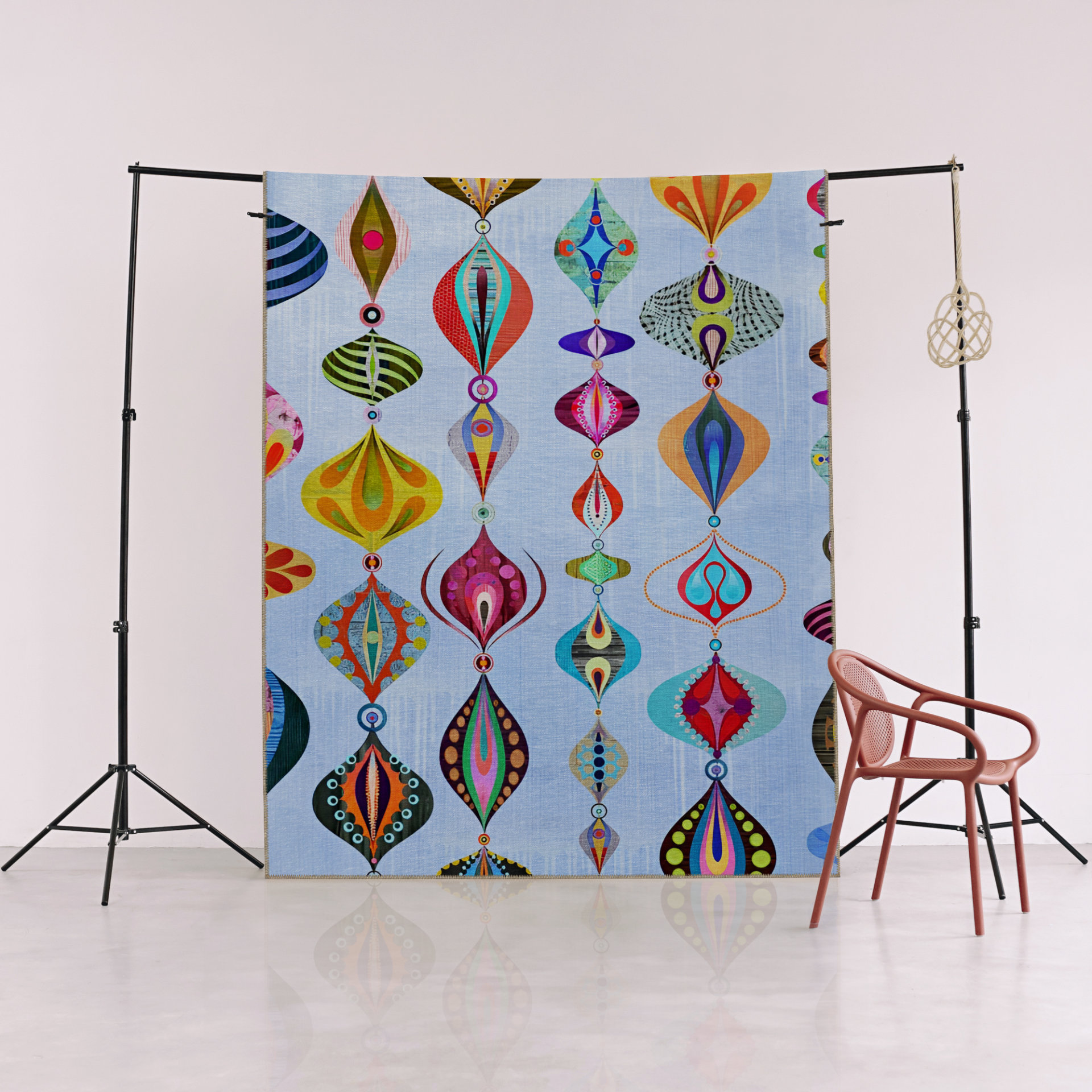 Orren Ellis Blue-Themed Multi-Colored Surrealist Shape Patterned ...