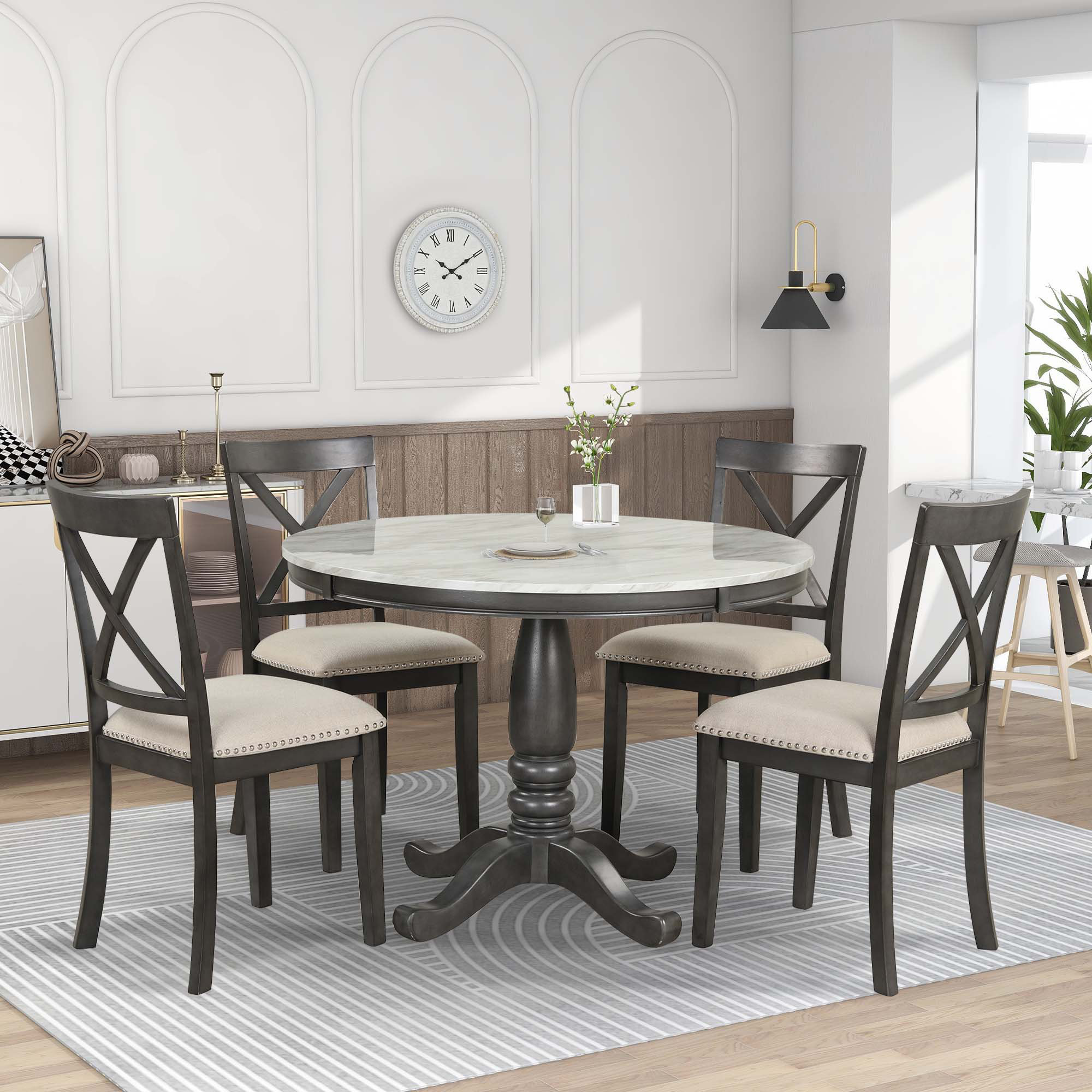Lark Manor™ 5 Pieces Dining Table And Chairs Set For 4 Persons | Wayfair