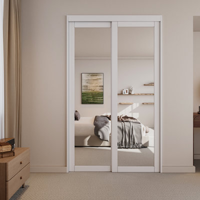 Renin Harmony 1-Lite Mirrored Sliding Closet Door & Reviews | Wayfair