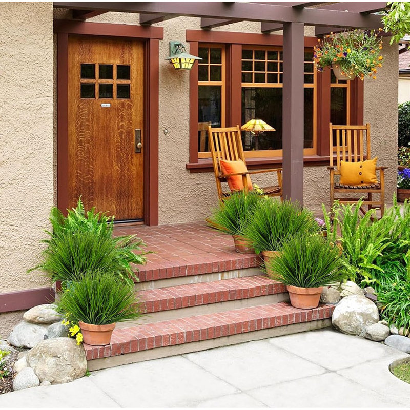 Primrue 12 Bundles Artificial Grasses Outdoor Plants Fake Wheat ...