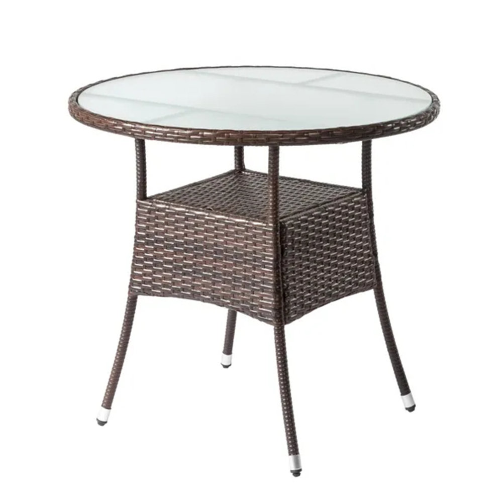 Bay Isle Home™ 31.5" Outdoor Patio Wicker Round Dining Table | Wayfair