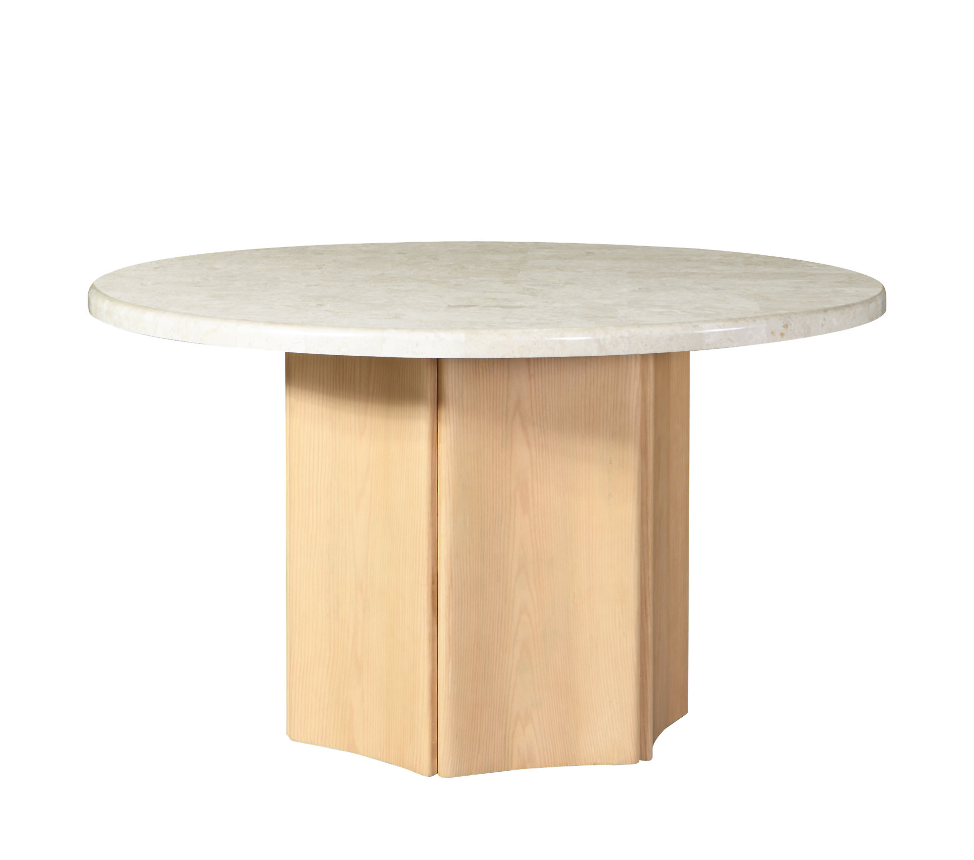 Latitude Run® Qwin Natural Marble Top & Oak Finish Round Dining Table ...