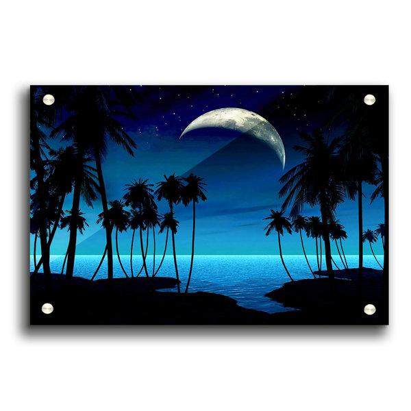 East Urban Home Paradise Island Moon - No Frame Print | Wayfair.co.uk