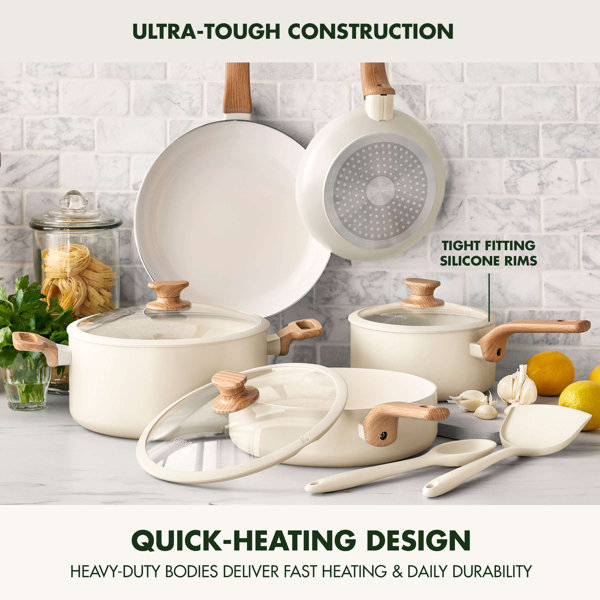 GreenPan Rio Essence Wood 10 Piece Cookware Set, Healthy Ceramic ...