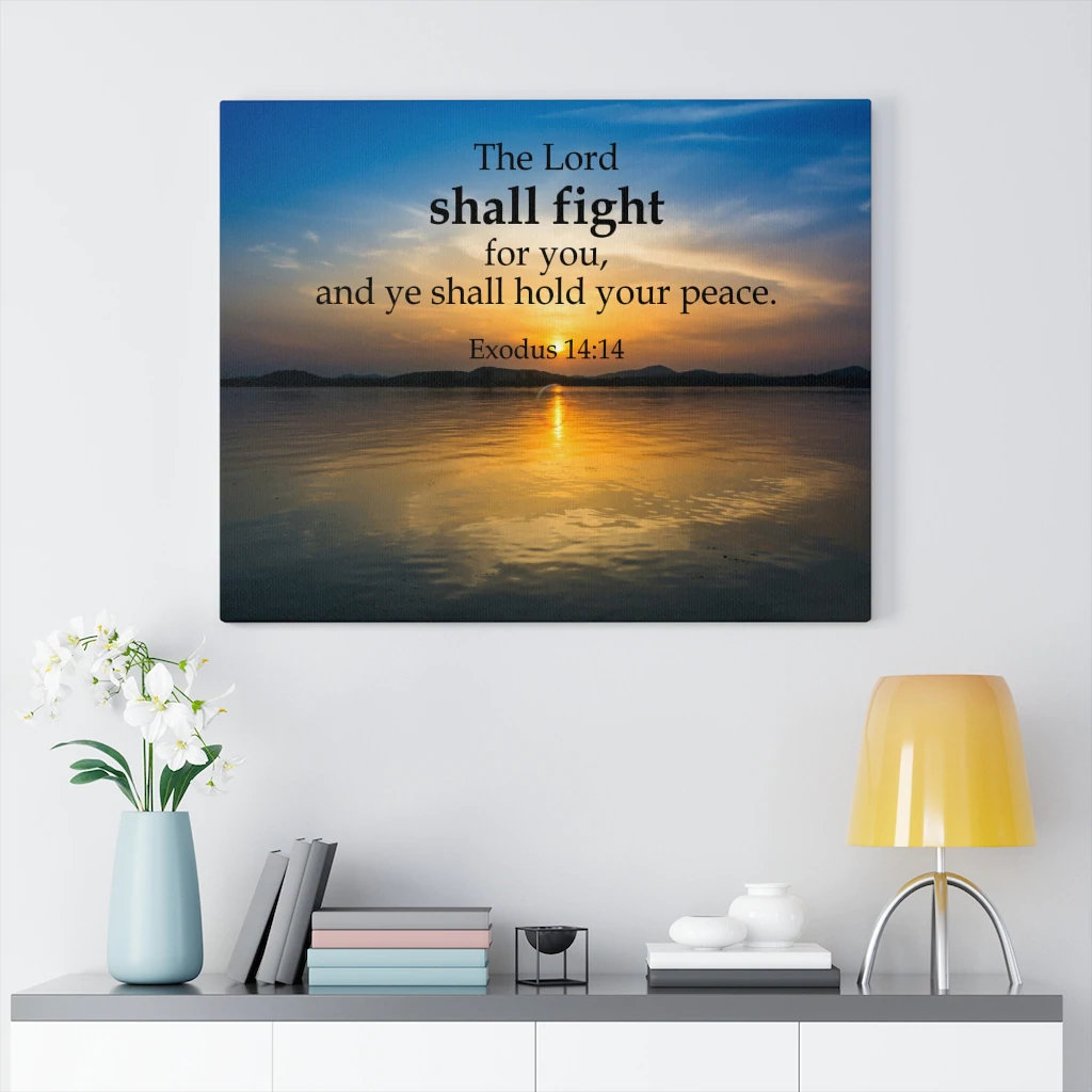 Trinx Scripture Canvas The Lord Shall Fight For You Exodus 14 ...