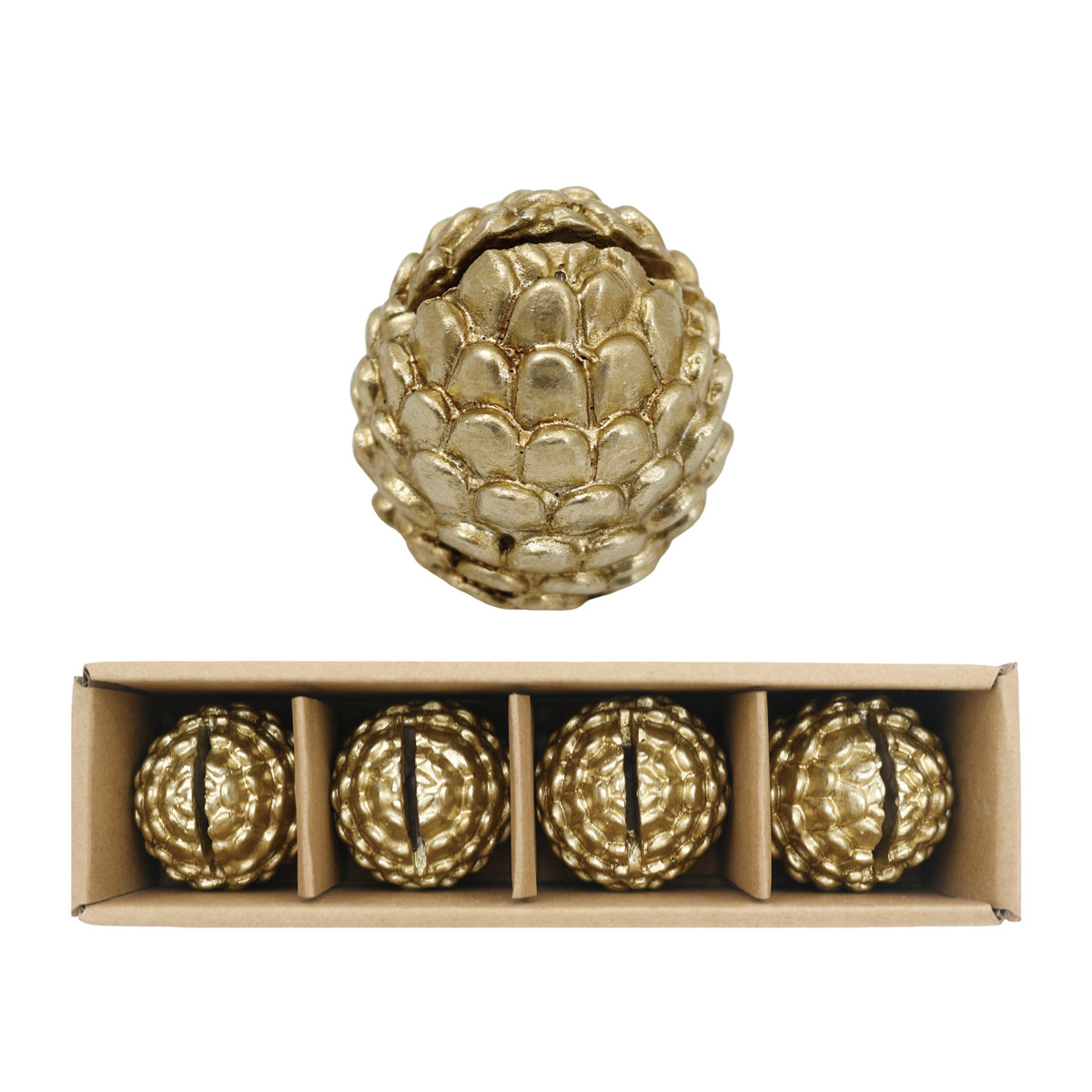 Mercer41 Resin Acorn Card Holder Set of 4 in Kraft Box Fall Harvest ...