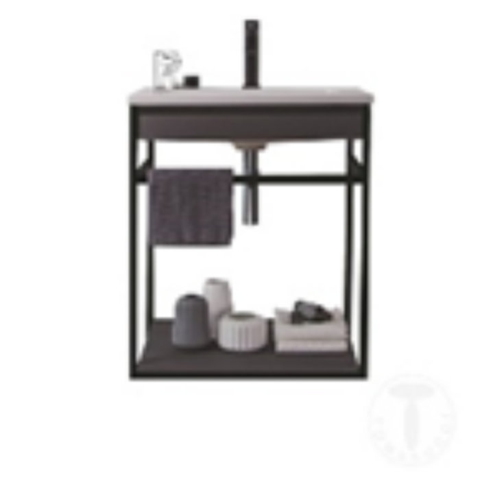 Ebern Designs Eliger 60Cm Single Bathroom Vanity Base Only in Gray ...