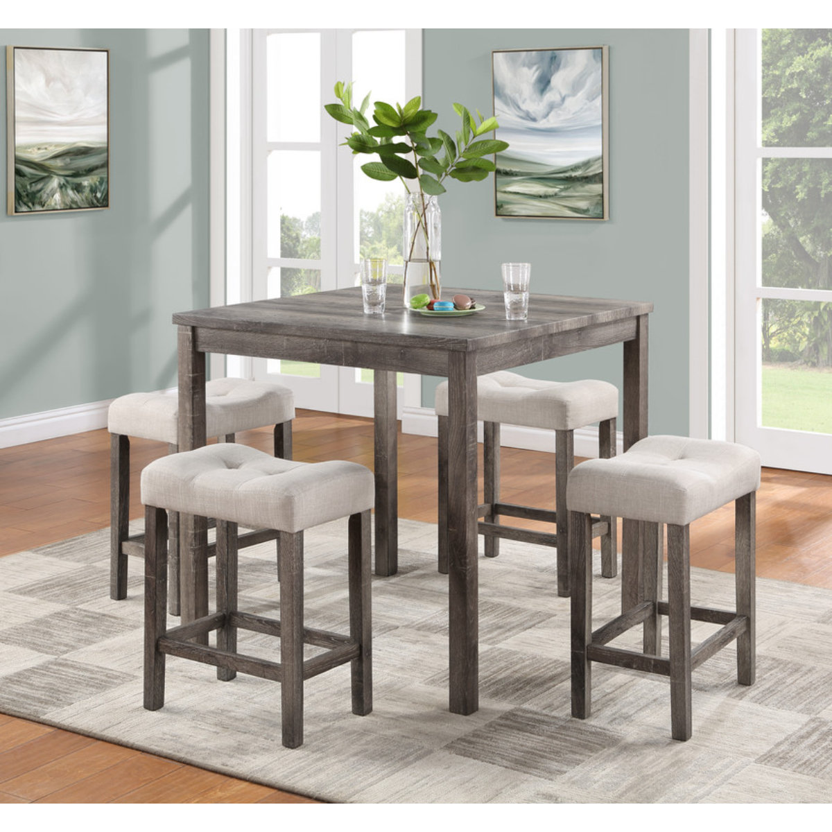 The Twillery Co. Pearisburg 4 - Person Counter Height Dining Set,5 ...