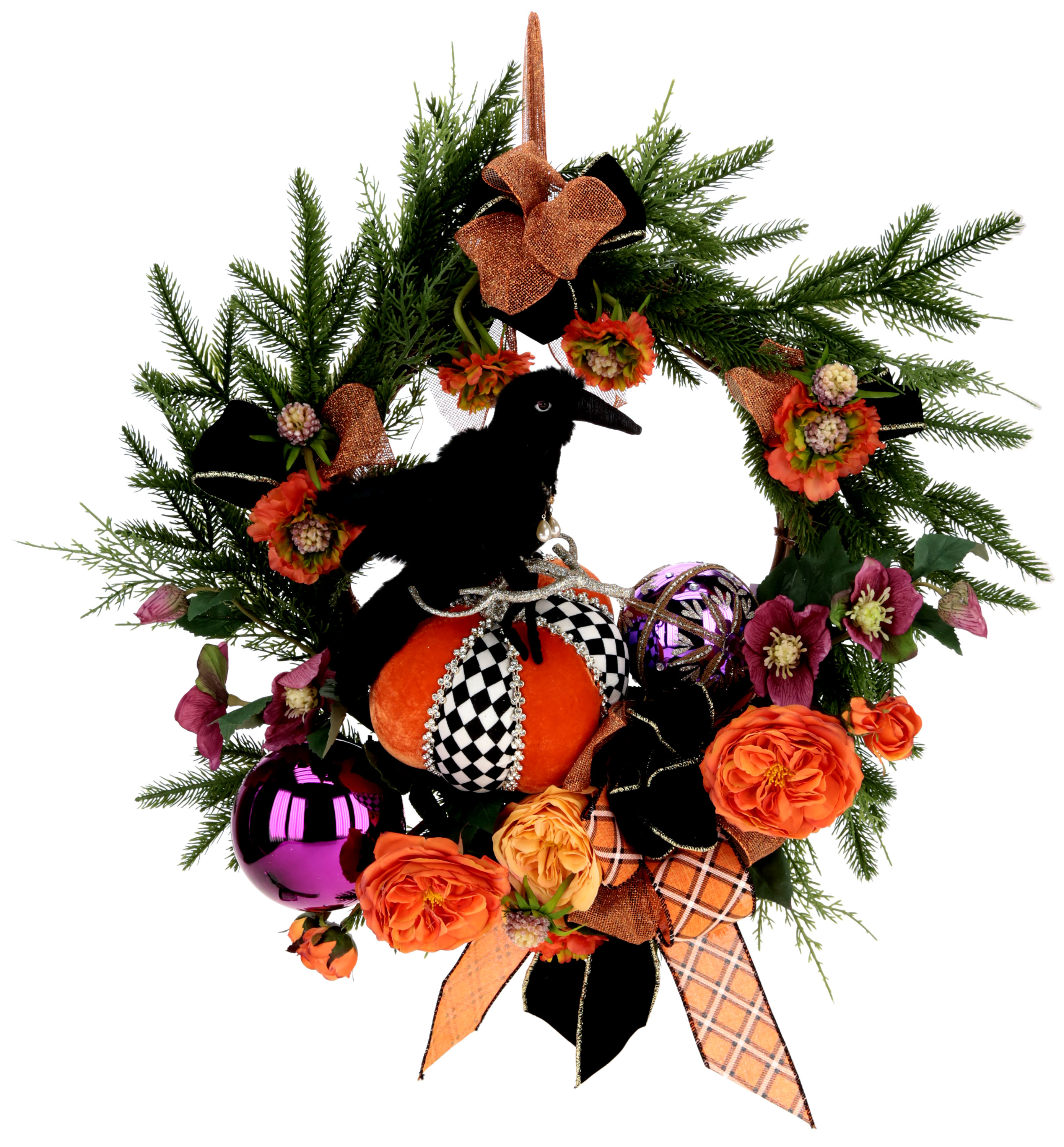 Mark Roberts Pumpkin With Crow Wreath - 31 Inches | Perigold