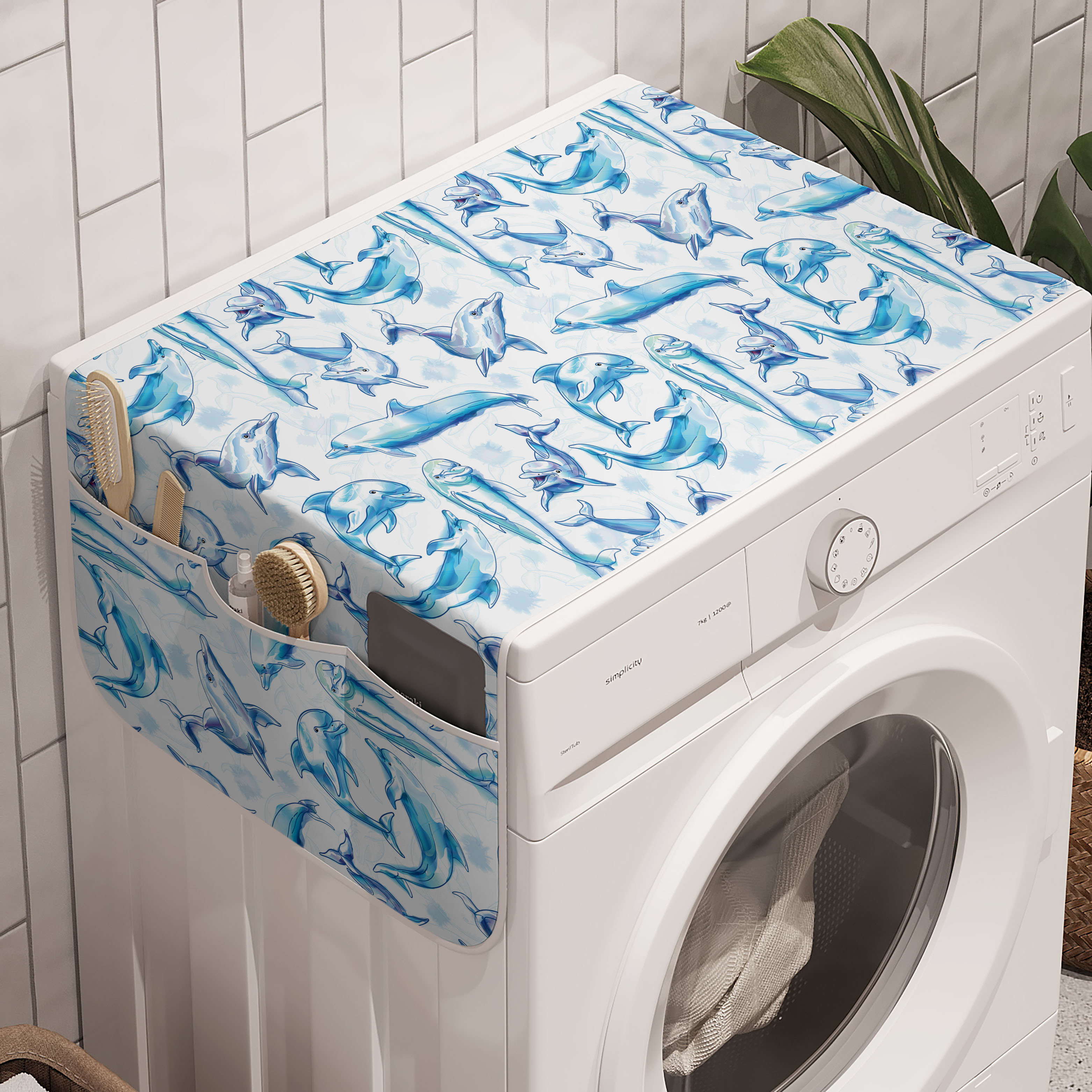 East Urban Home Ocean Life Washing Machine Organizer Pack of 2 47" x 18 ...