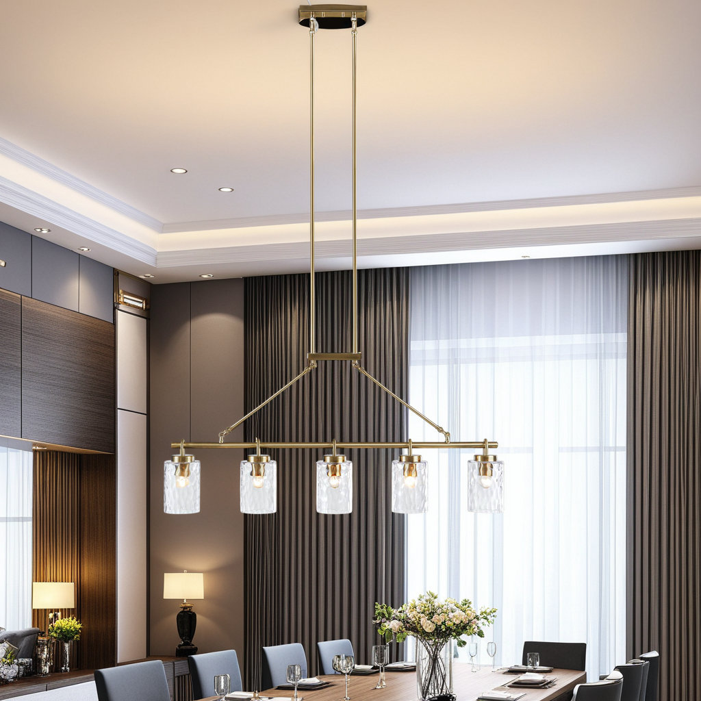 Everly Quinn 5-Light Transitional Chandelier,45" Transitional ...