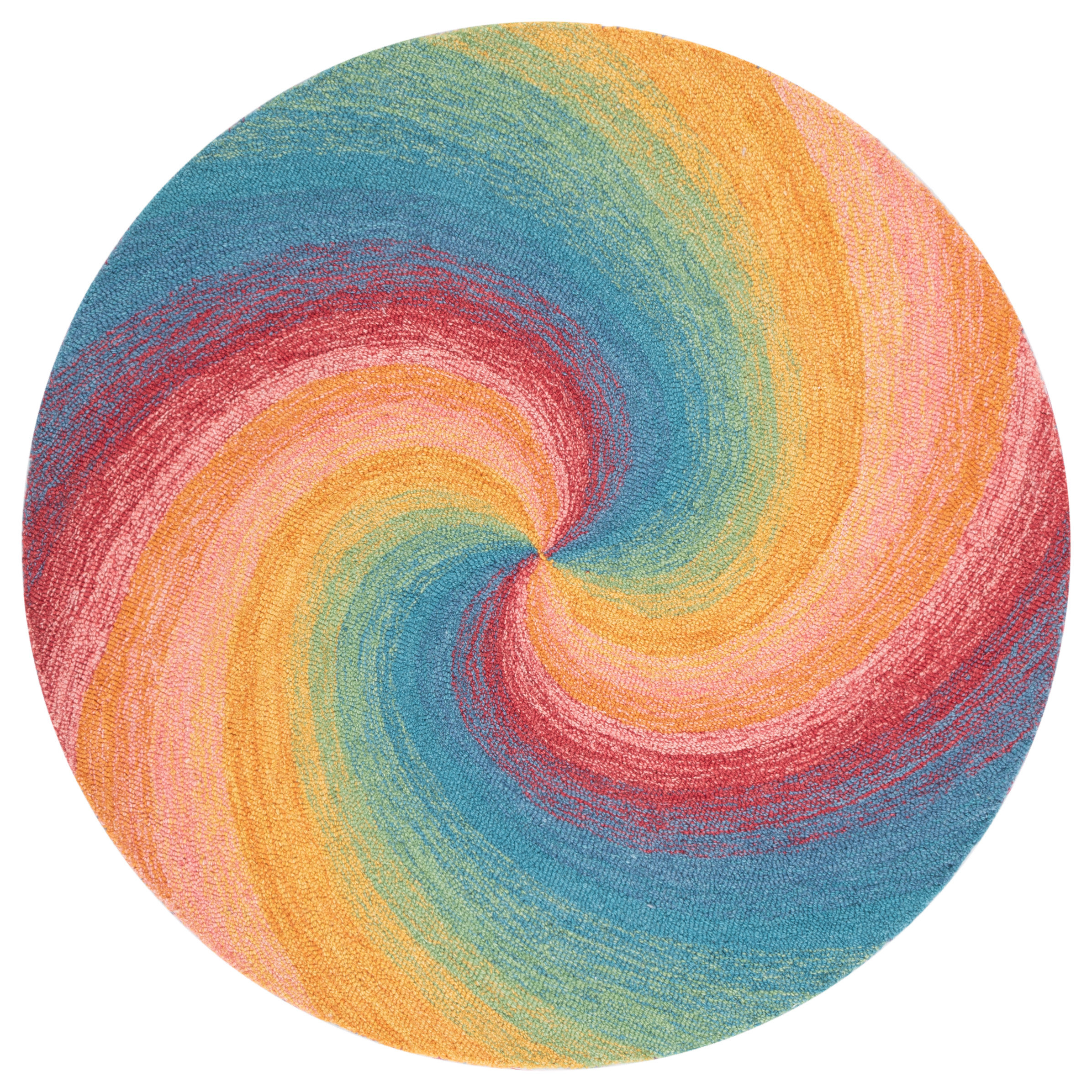 Dakota Fields Novelty 202 Hand Tufted 80% Wool; 20% Cotton Spiral Rug ...