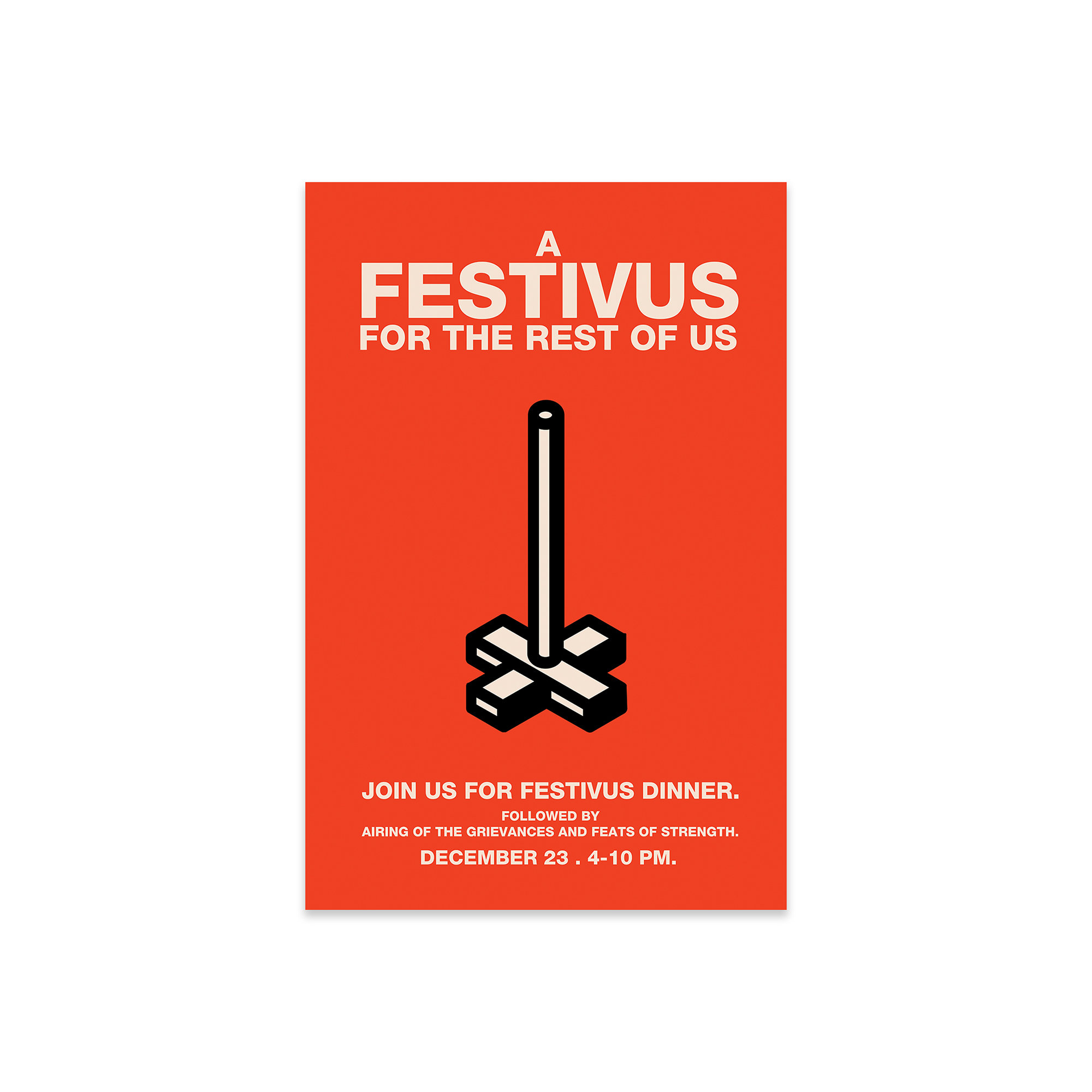 iCanvas Happy Festivus Vintage Style Invitation Poster Print On Acrylic ...