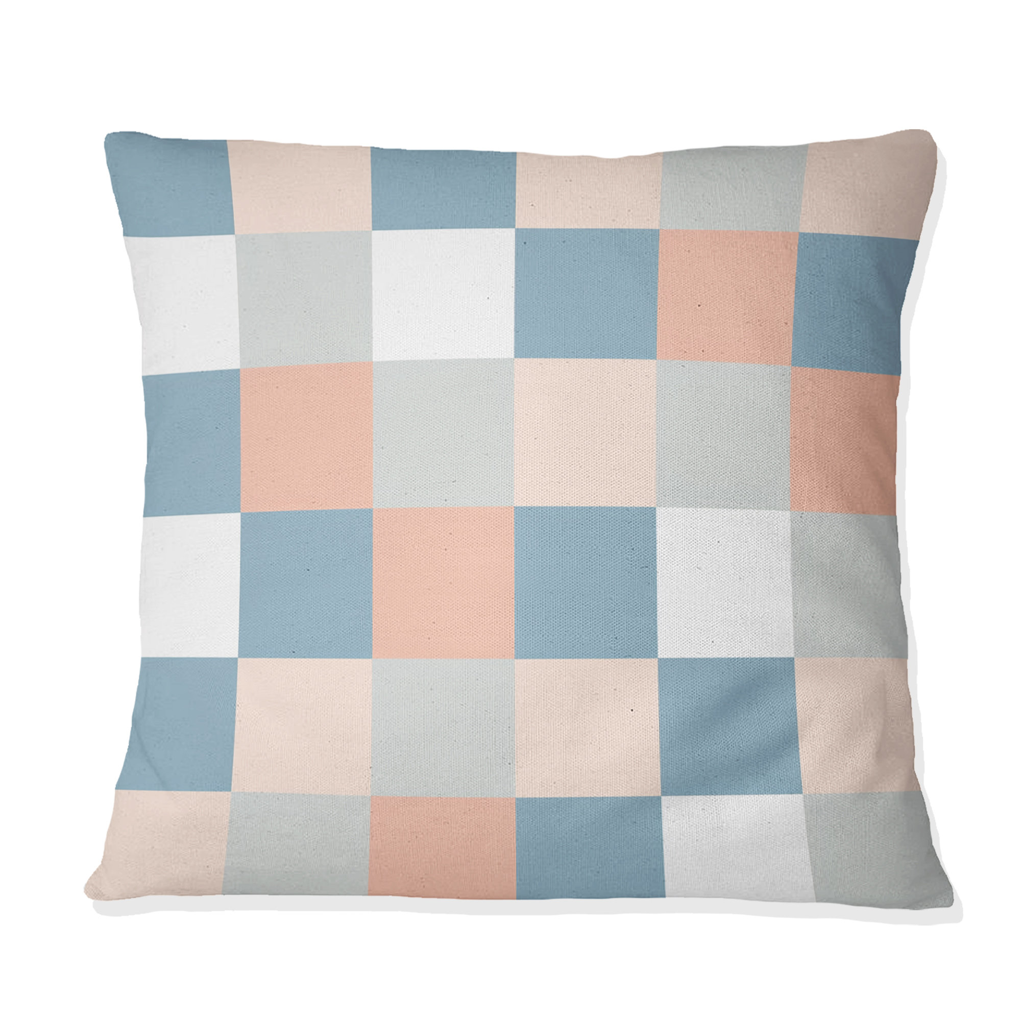 Design Art Pink Blue Abstract Misty Grid I - Abstract Pillow | Wayfair