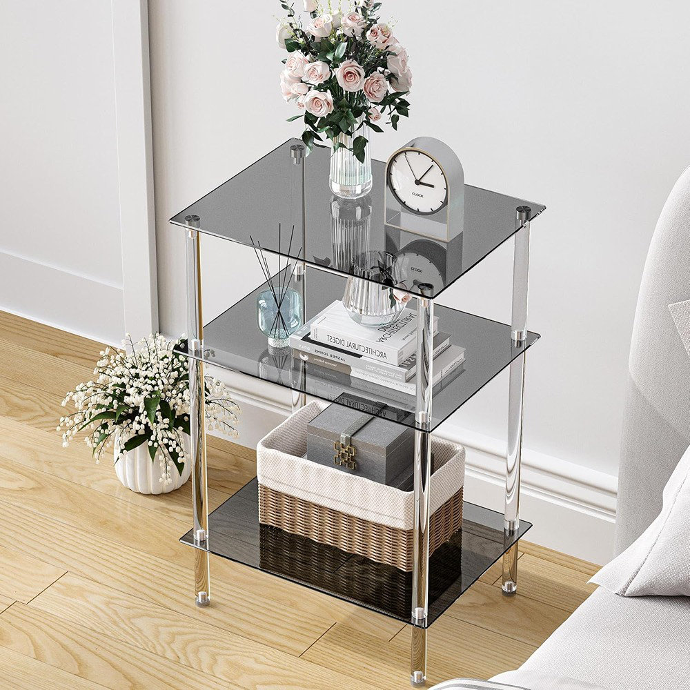Wrought Studio™ Tempered Glass Side Tables Set Of 2 Acrylic End Table ...