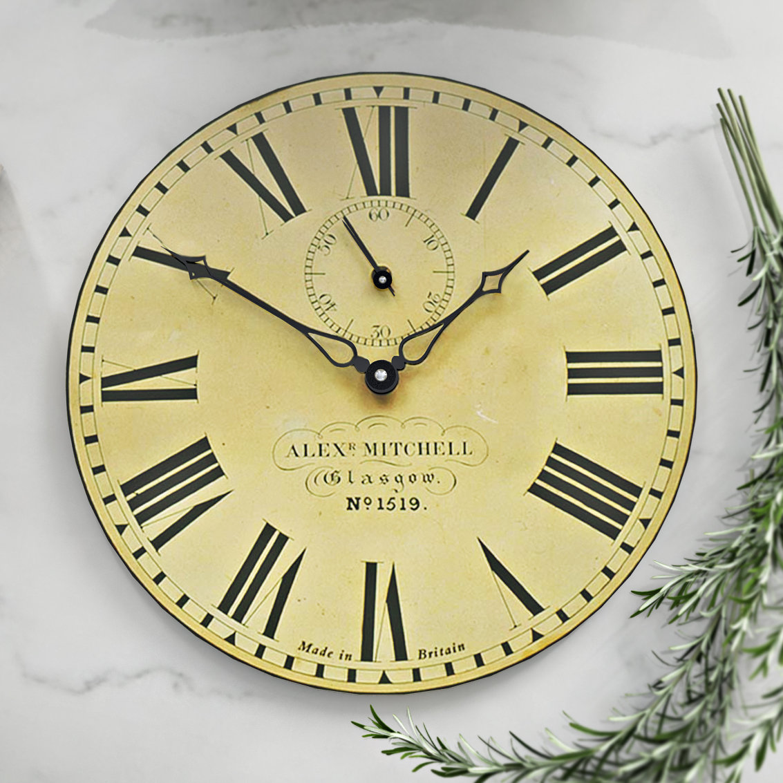 Roger Lascelles Clocks Station Wall Clock with Seconds Hand - 36cm ...