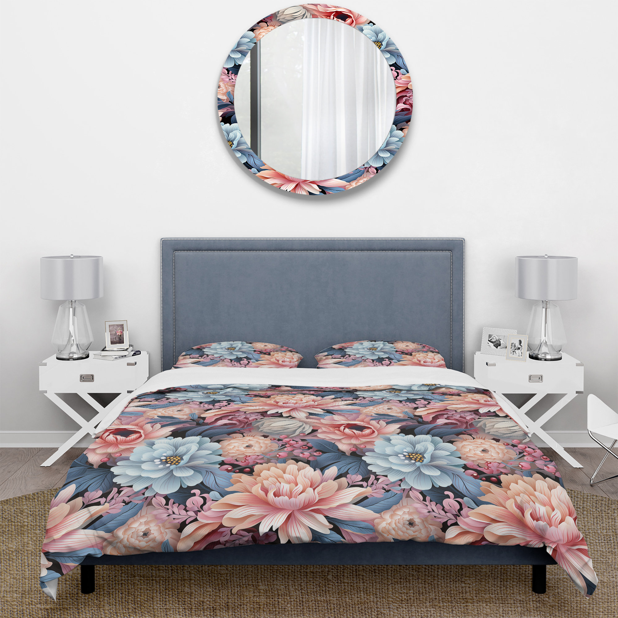 Design Art Soft Color Floral Garden Beauty II Duvet Cover Set | Wayfair
