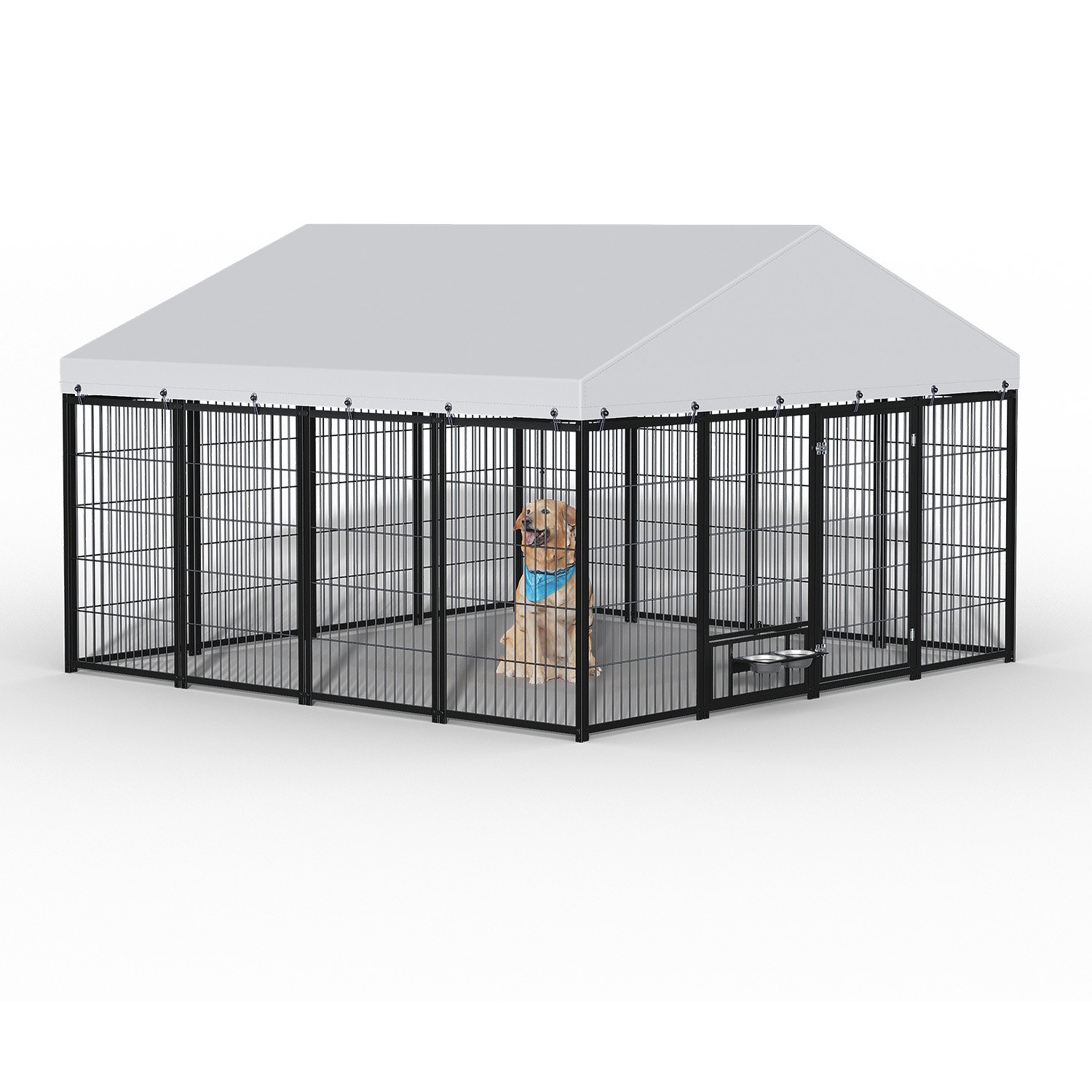 IRHOMA Large Dog Kennel Outdoor Pet Pens Dogs Run Enclosure Animal ...