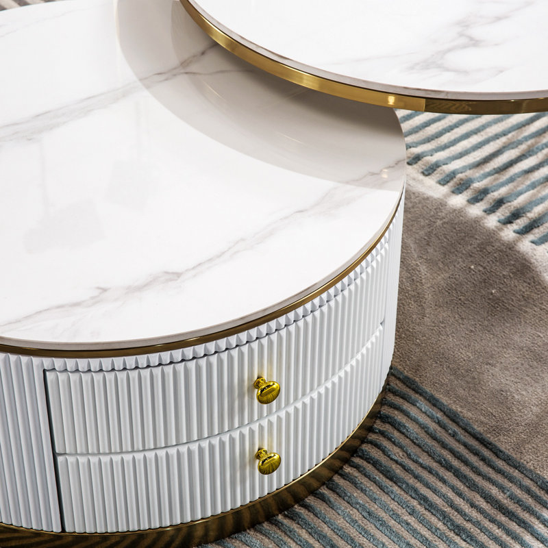 Mercer41 Tashari Nesting Coffee Table,Sintered Stone Appearance with ...