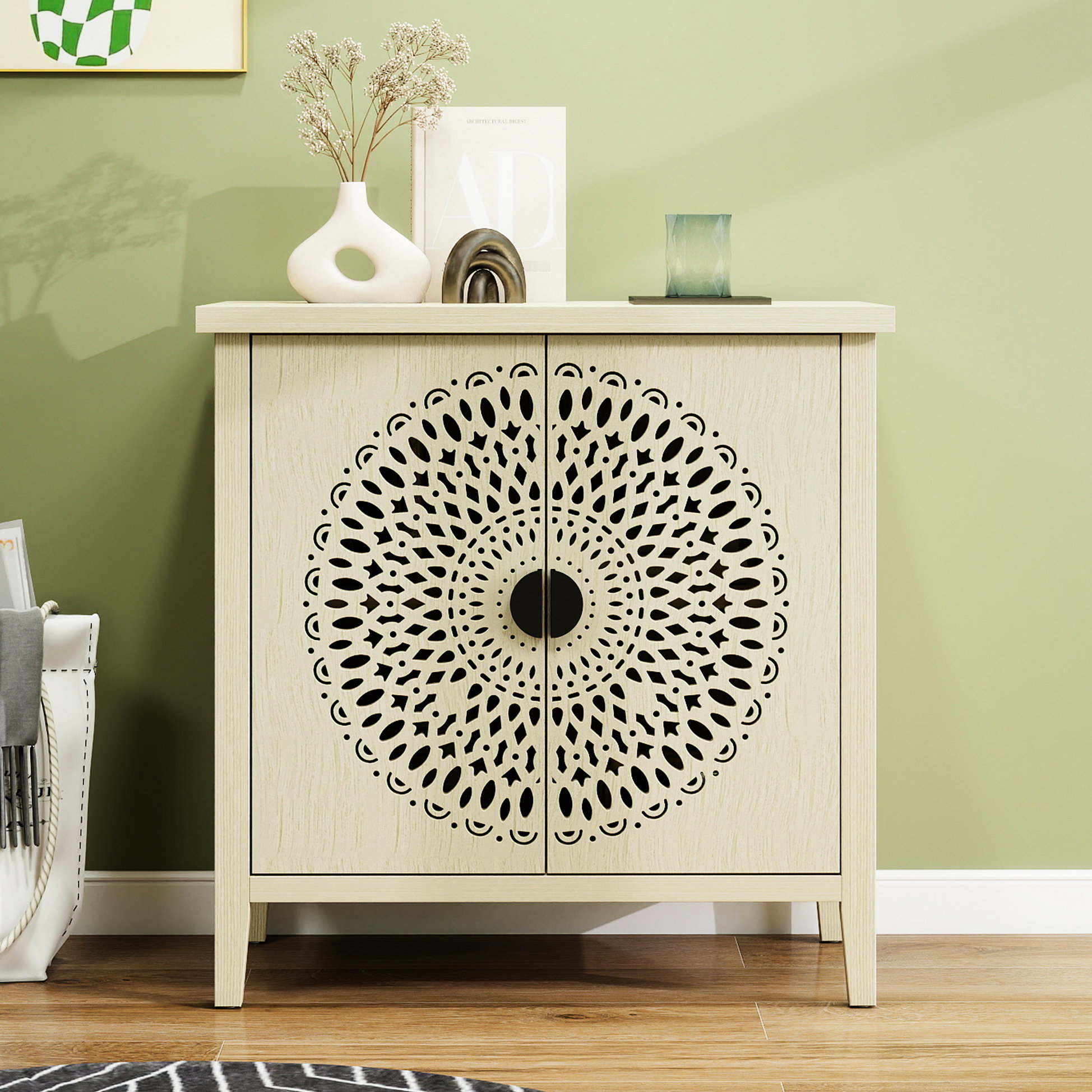 George Oliver Entryway Hollow - 2 Door Accent Cabinet With Adjustable ...