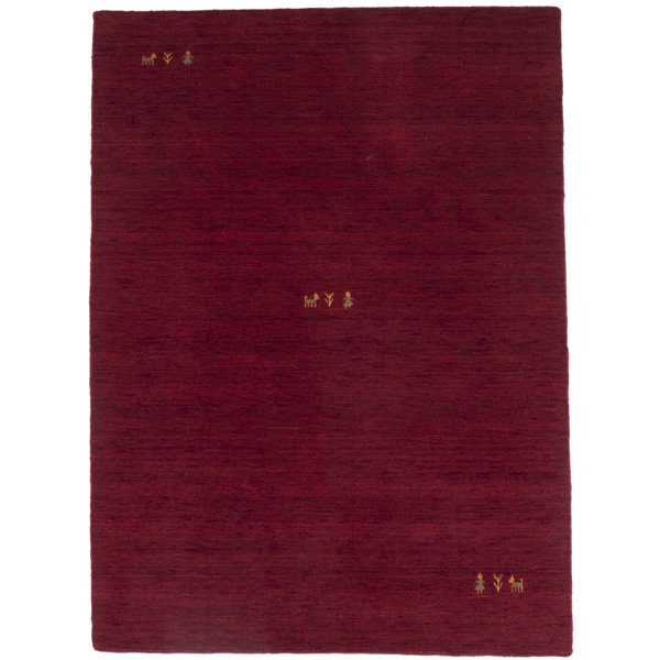 Foundry Select Kavik Handmade Hand Loomed Wool Maroon Rug | Wayfair