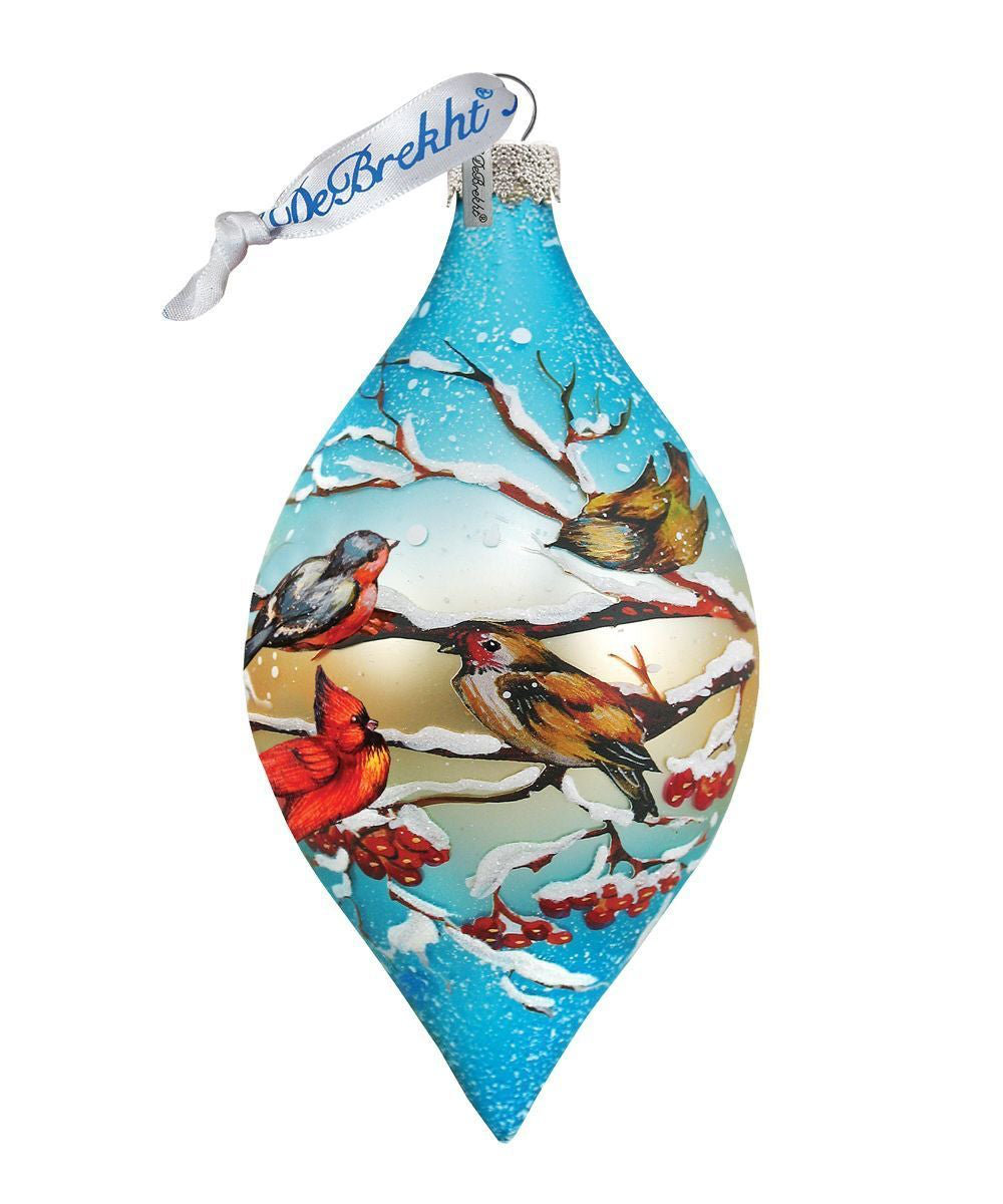G Debrekht Holiday Splendor Led Winter Bird Drop Shaped Ornament ...