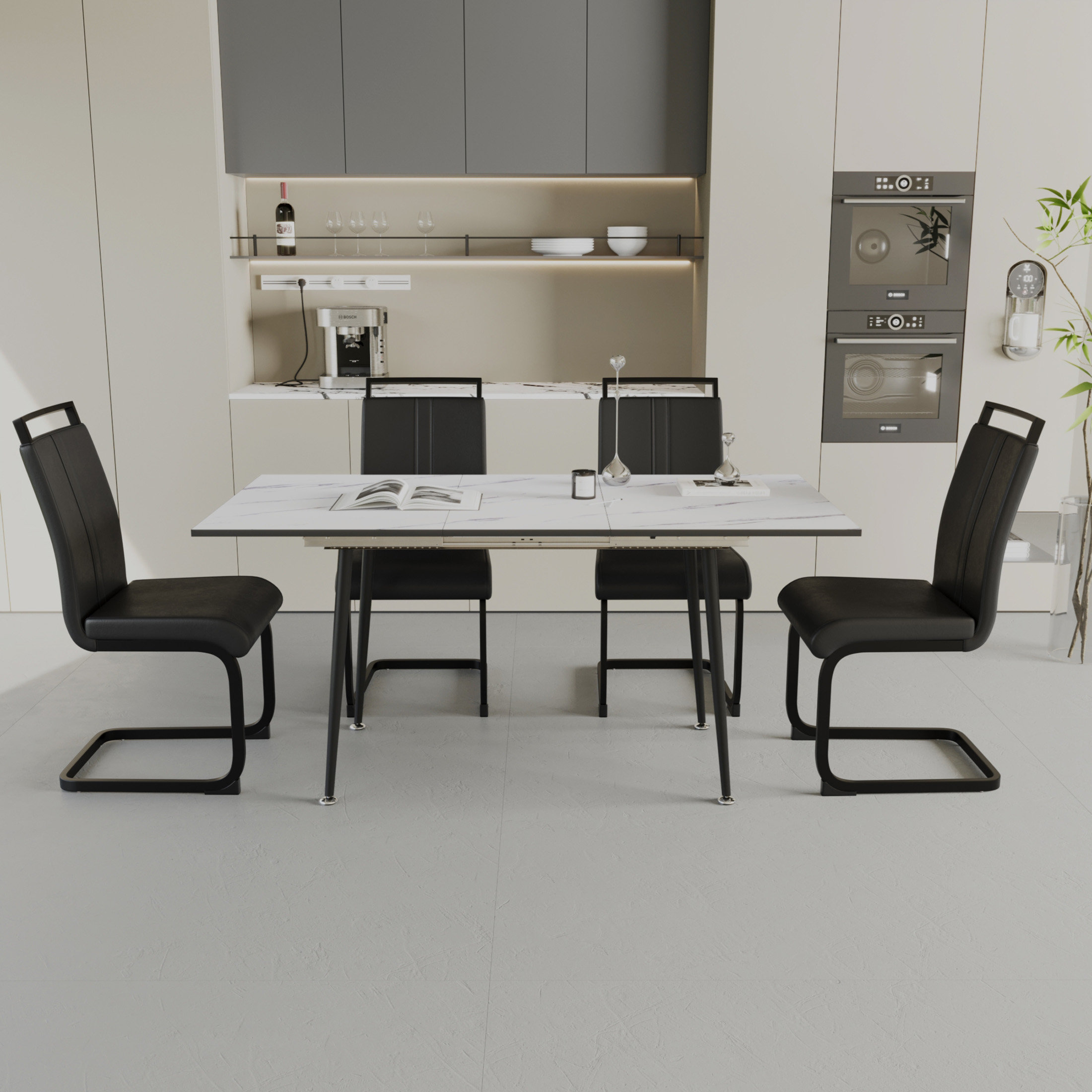 Latitude Run® 47"-63" Expandable Dining Table Set For 2-6 People ...