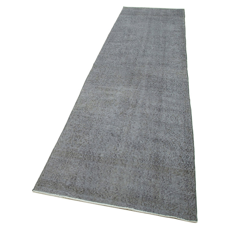 Hargun Vintage Hand Woven Hand Knotted 90 X 364 Grey Area Rug | Wayfair ...