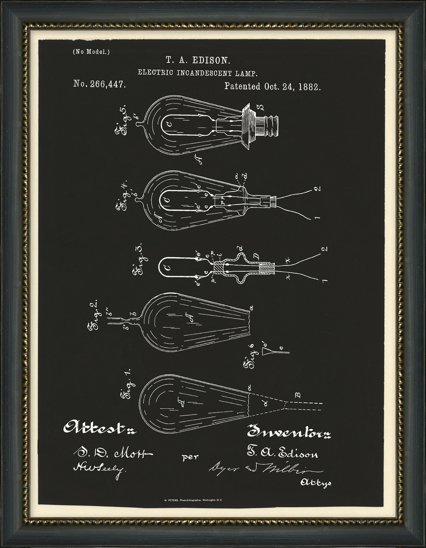 Wendover Art Group Edison Bulbs 4 - Picture Frame Graphic Art on Paper ...