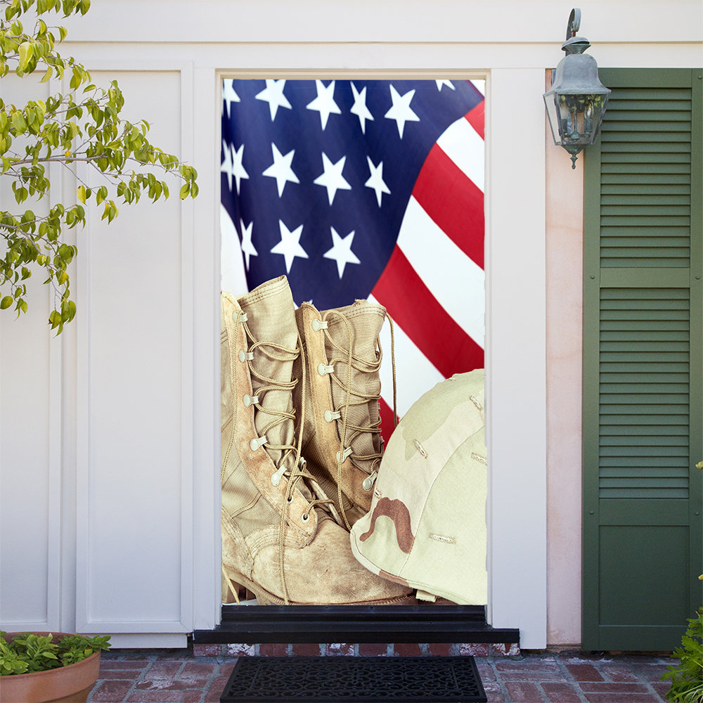 The Holiday Aisle® American Flag with Army Boots Door Mural | Wayfair