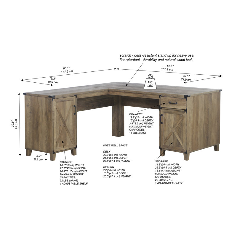 Laurel Foundry Modern Farmhouse® Cobden L-Shape Desk & Reviews | Wayfair