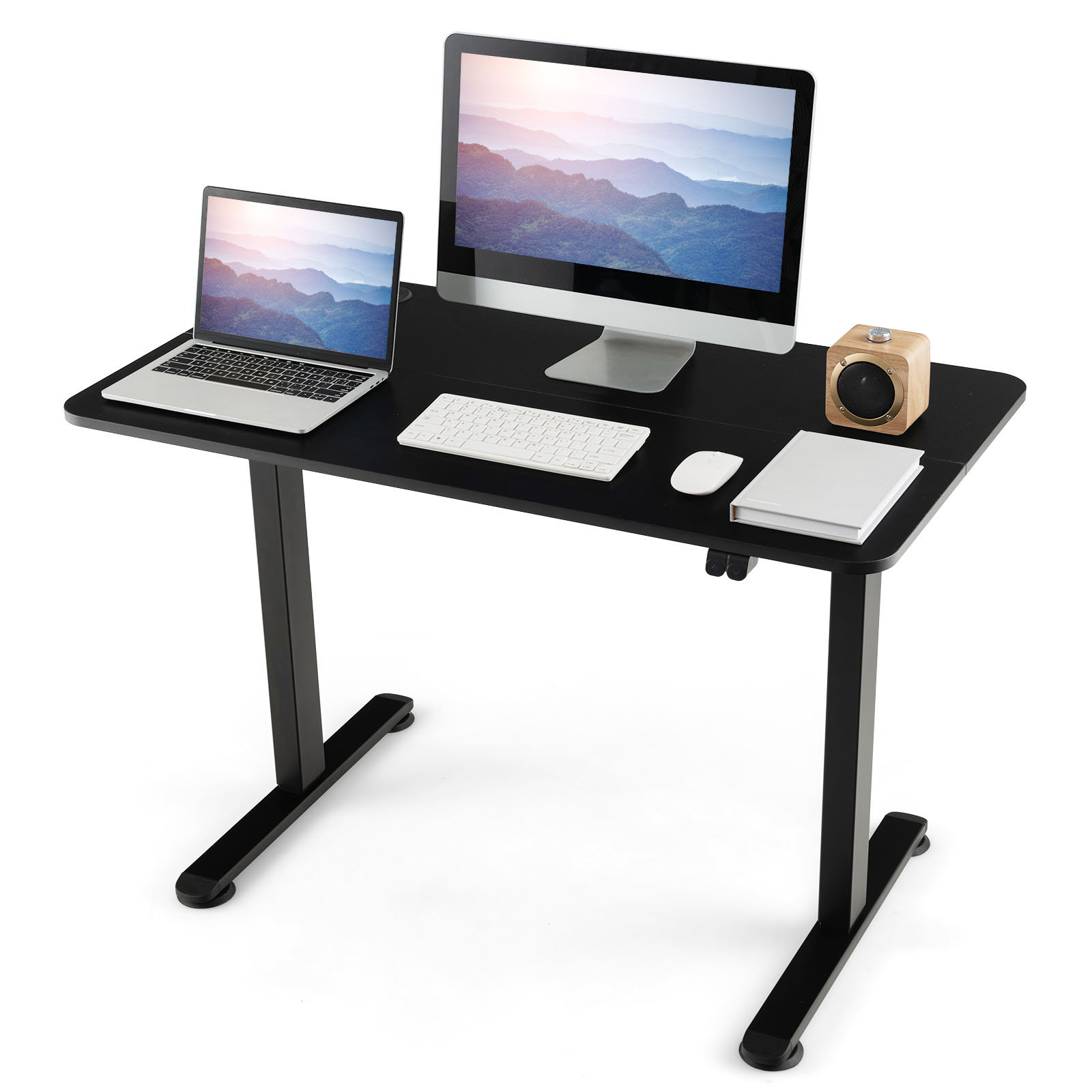 Inbox Zero Height Adjustable Electric Desk 44” X 24” Sit To Stand Desk ...