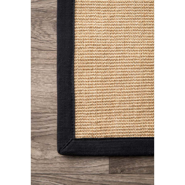 Beachcrest Home Teddy Jute/Sisal Beige/Black Rug & Reviews | Wayfair