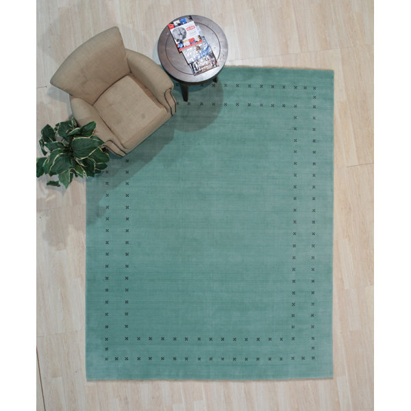 Bloomsbury Market Dreher Aqua Handmade Wool Rug & Reviews | Wayfair