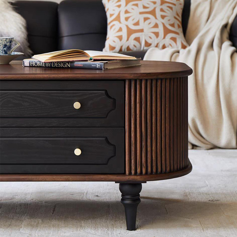 Bkoksety French Vintage Two Tone Coffee Table with Drawers | Wayfair