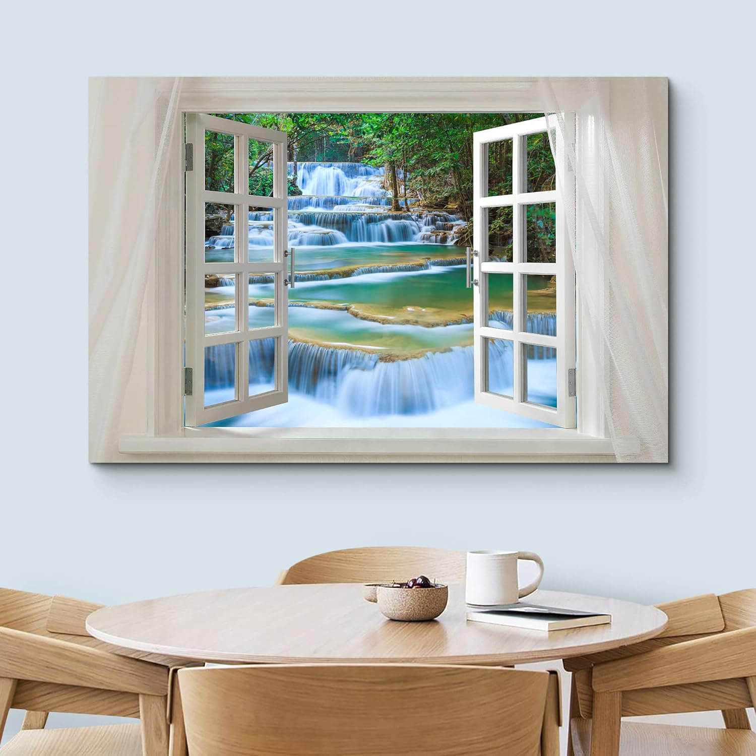 IDEA4WALL Wi Nature Scene " Glimpse Into Cascading Waterfalls In The ...