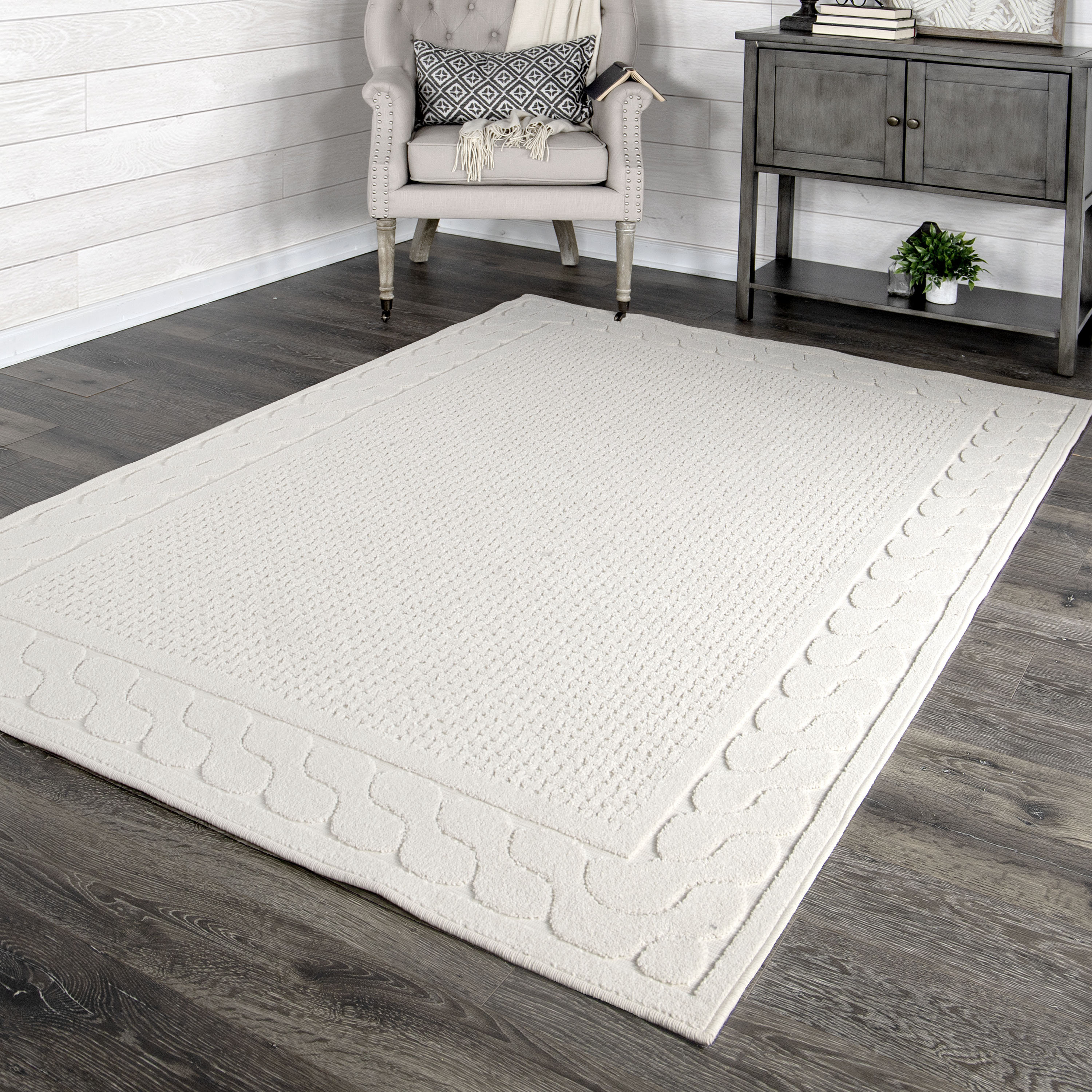 My Texas House Picket Fences Natural High Low Indoor Outdoor Area Rug ...