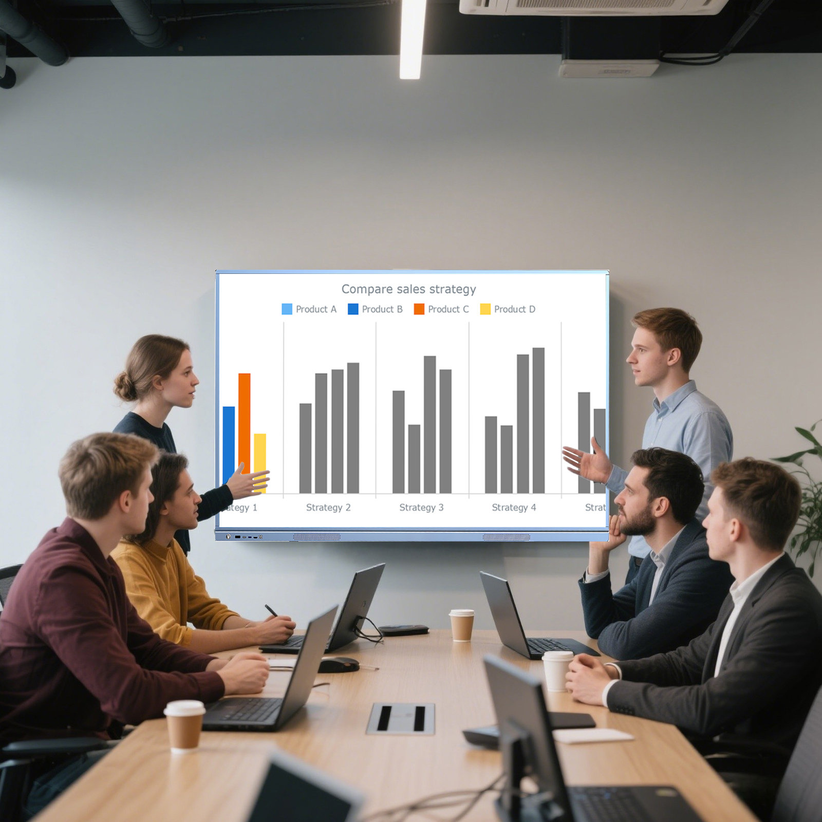 JYXCN 4K Smart Board 65 Inch Interactive Whiteboard, All-in-One Touch ...