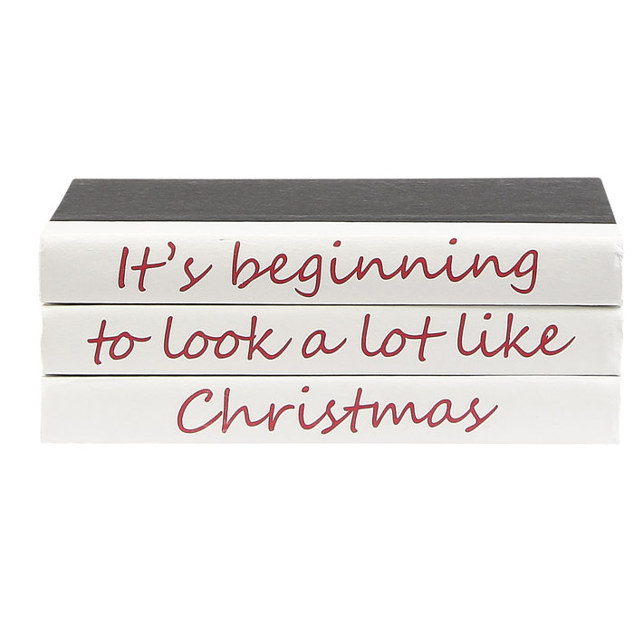 E.LawrenceLtd. 3 Piece Christmas Quote Stack Decorative Book Accent Set ...