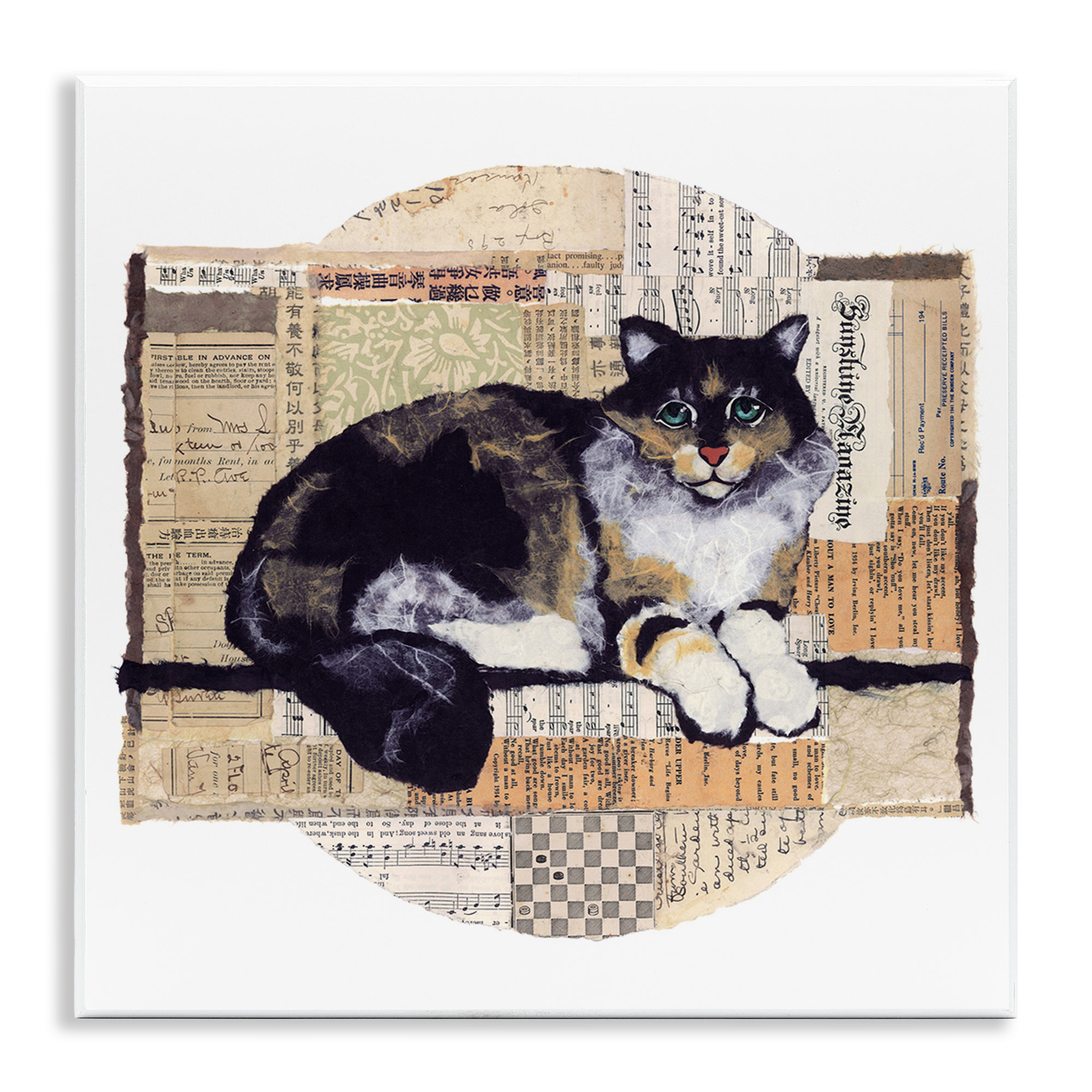 Ophelia & Co. Cat with Vintage Collage Wall Plaque Art by Nancy Overton ...