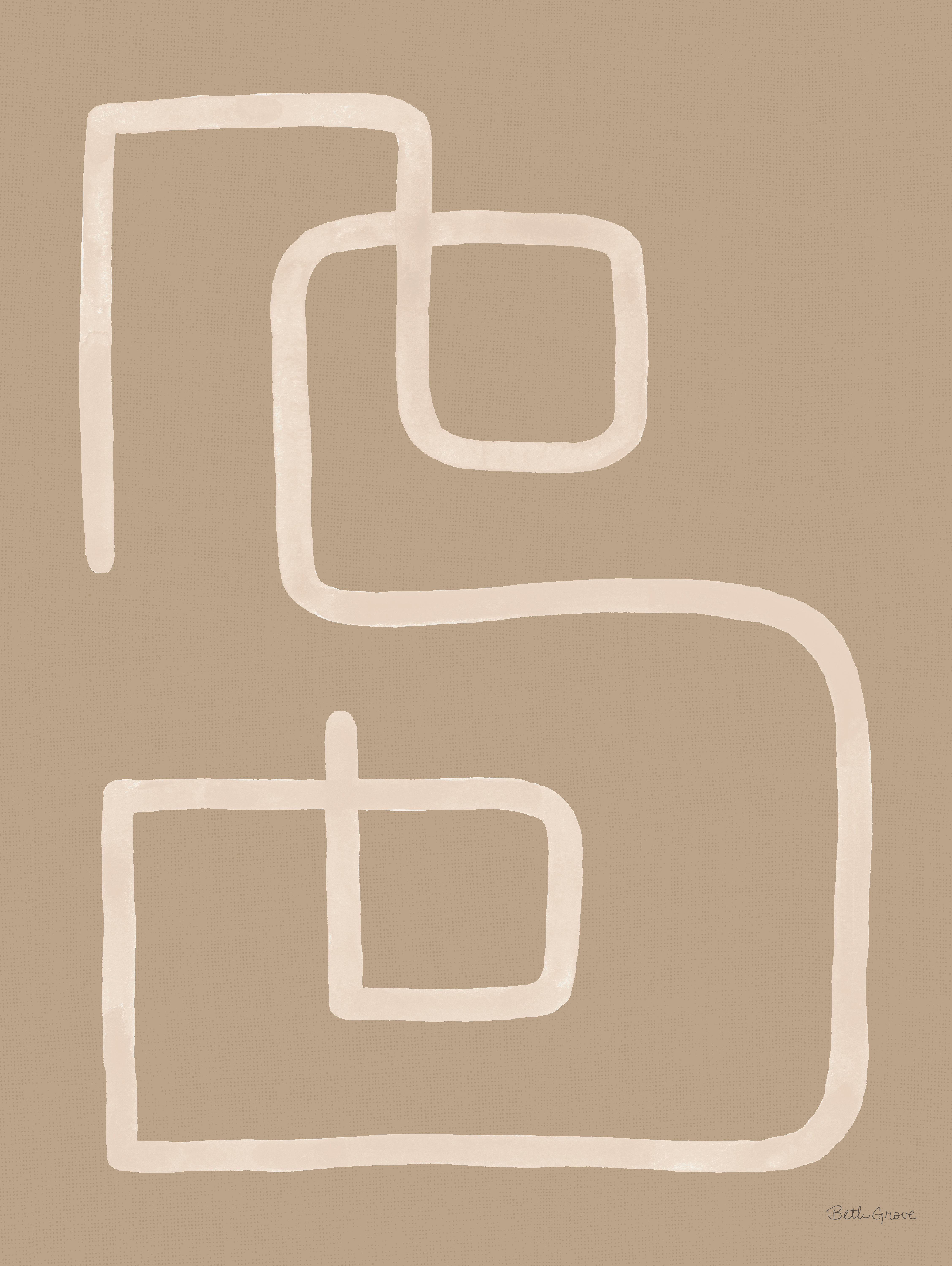 Wrought Studio™ Flavil Abstract Squiggle I Desert Dark On Canvas by ...