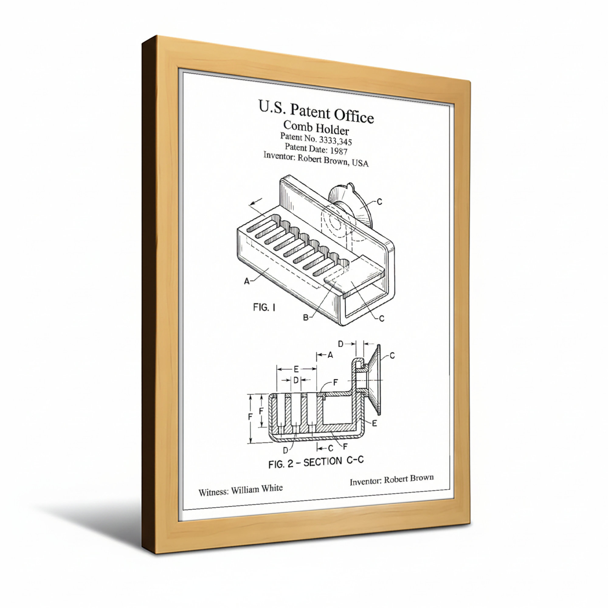 17 Stories Bath & Laundry Comb Holder Patent Diagram With Sections ...