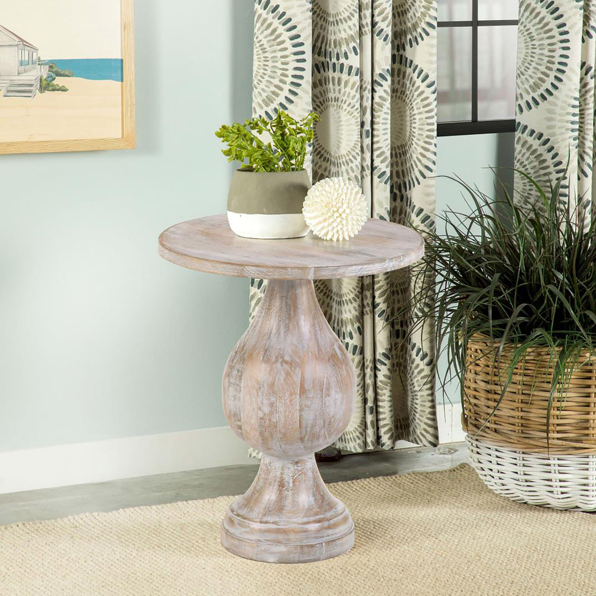 One Allium Way® Stain Pedestal Accent Table Coffee Table | Wayfair