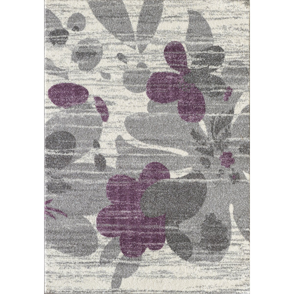 Latitude Run® Garay Floral Gray Area Rug & Reviews | Wayfair