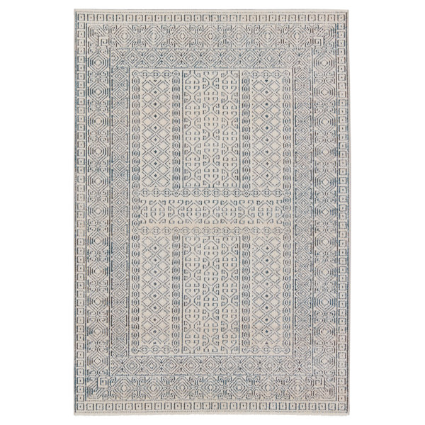Bungalow Rose Tamarac Performance Blue/Cream Rug | Wayfair
