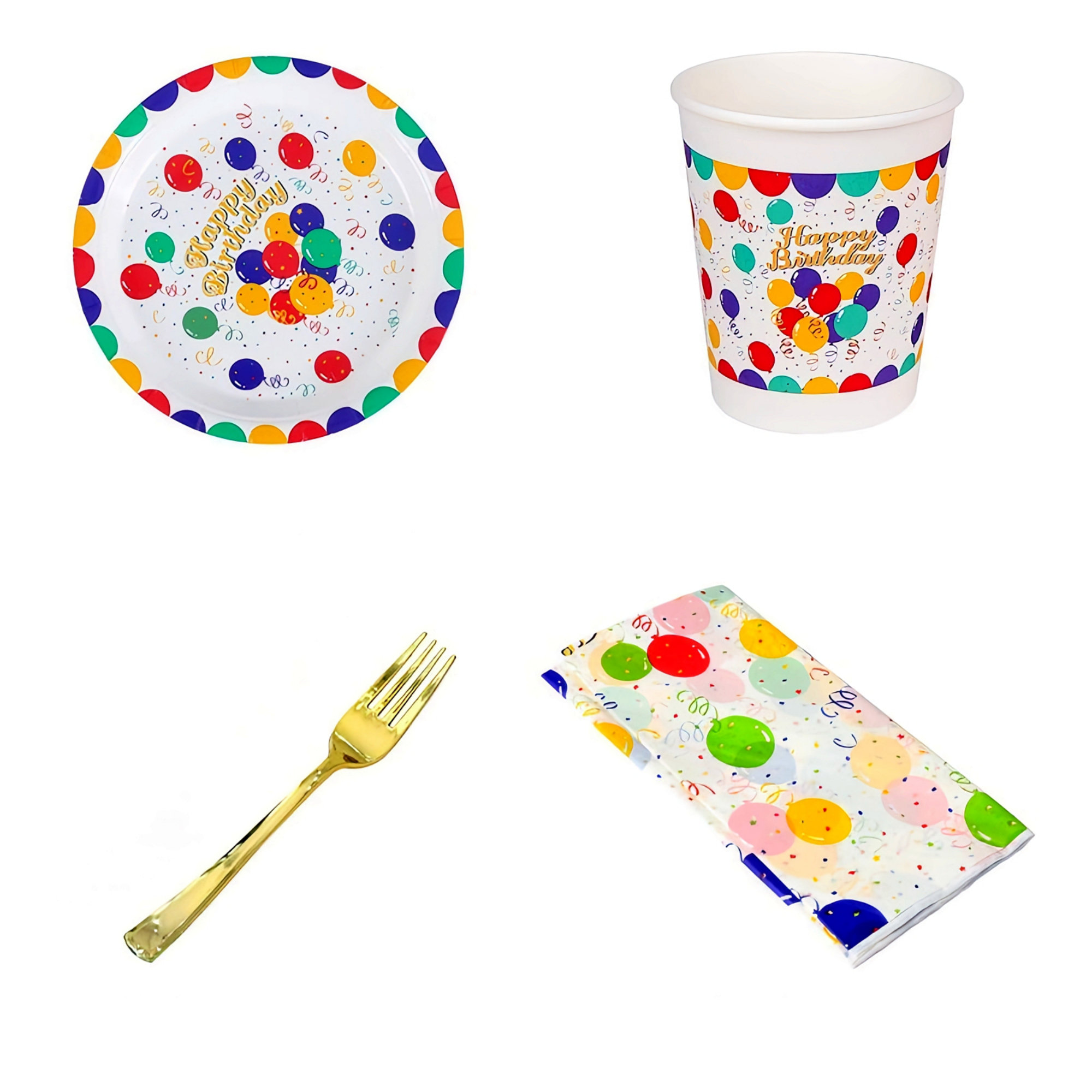 lingfan Disposable Party Tableware Set: Premium Cake Plates, Paper Cups ...