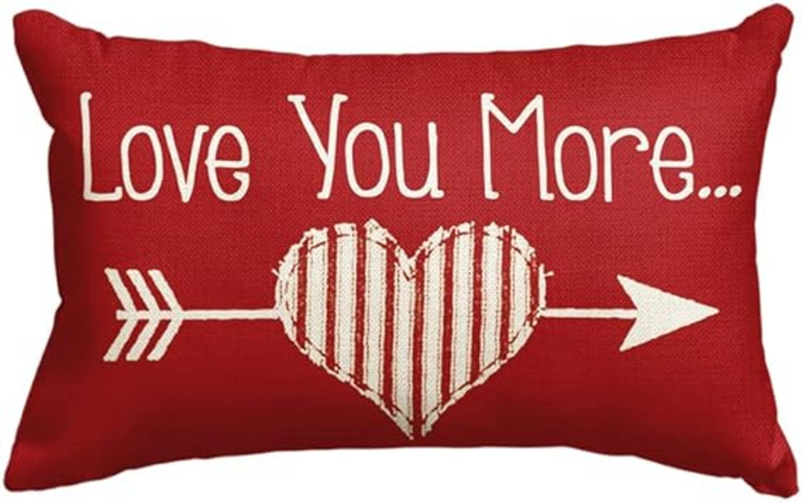 Prime made Valentine's Day Love You More Arrow Love Heart Throw Pillow ...