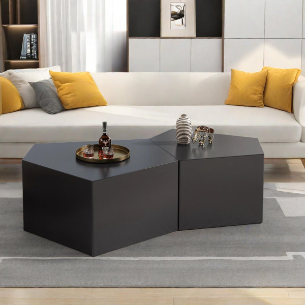 Latitude Run® Felesha Irregular Pentagon Nesting Coffee Table Set with ...