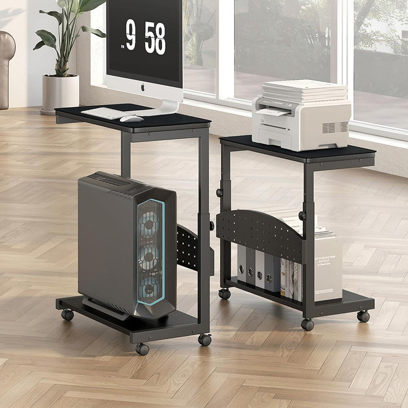 AMIZOY Computer Tower Stand, Height Adjustable PC Stand/Cart with ...