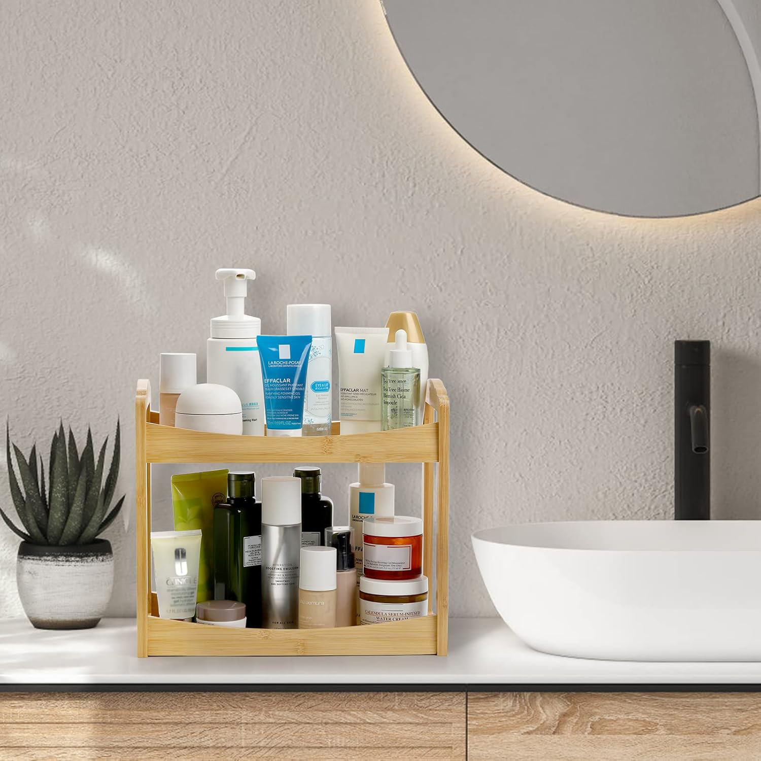 Mint Pantry® 2 Tier Spice Rack Organizer For Cabinet, Bamboo Countertop ...